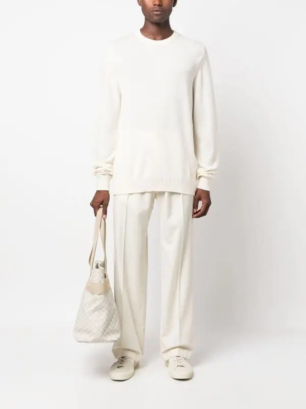 BARRIE B Label Cashmere Jumper - Neutrals