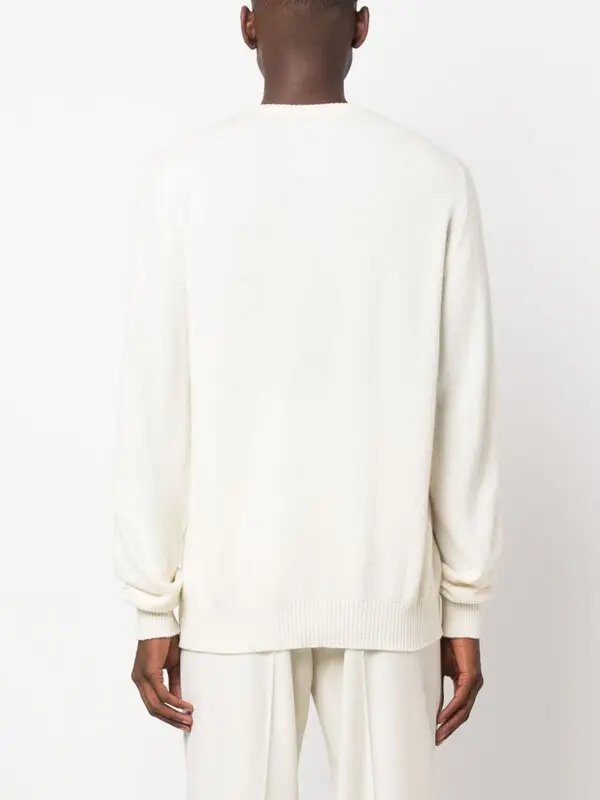 BARRIE B Label Cashmere Jumper - Neutrals