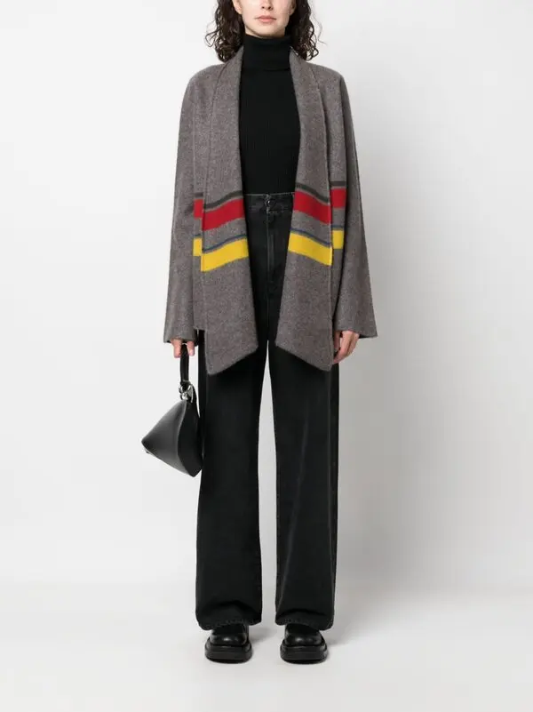 Frenckenberger Stripe-print Cashmere Cardigan