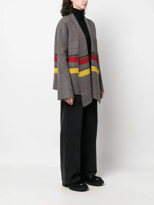 Frenckenberger Stripe-print Cashmere Cardigan