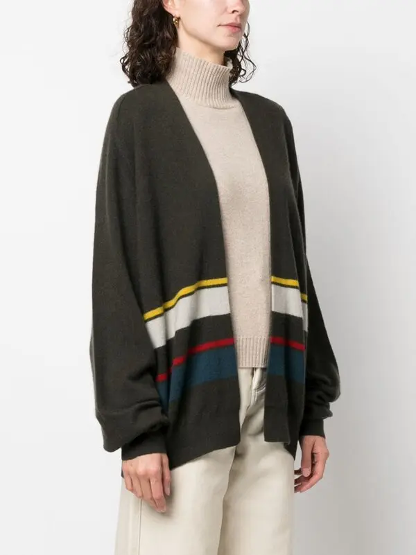 Frenckenberger Stripe-pattern Cashmere Cardigan