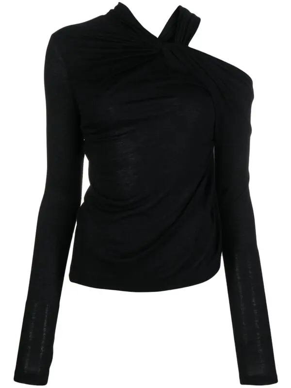 Helmut Lang Cold-shoulder Twisted Blouse