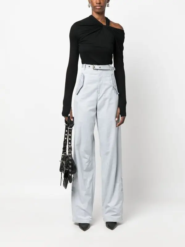 Helmut Lang Cold-shoulder Twisted Blouse