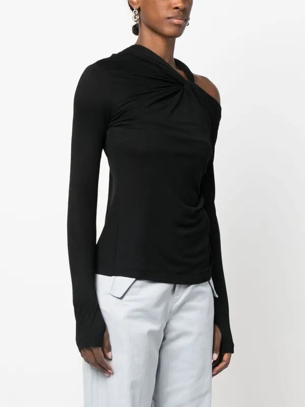 Helmut Lang Cold-shoulder Twisted Blouse