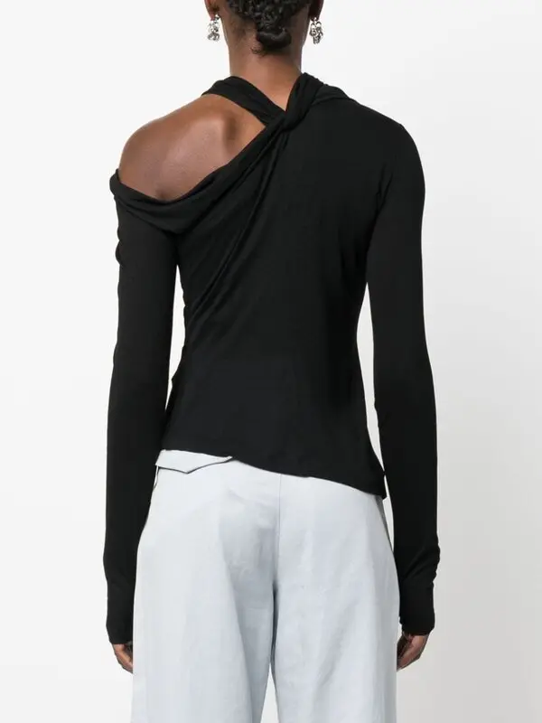 Helmut Lang Cold-shoulder Twisted Blouse