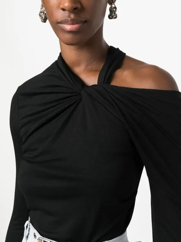 Helmut Lang Cold-shoulder Twisted Blouse