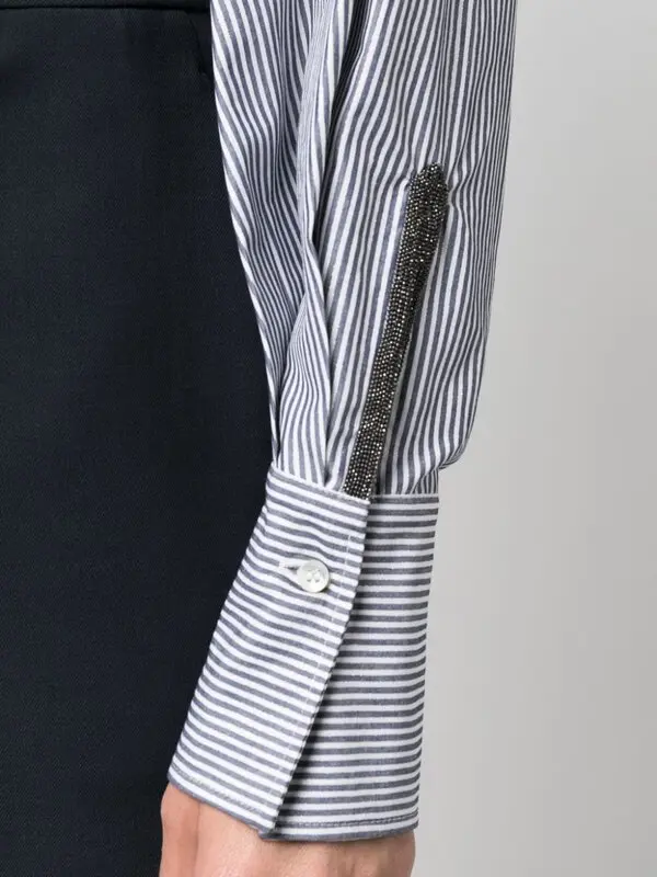 Brunello Cucinelli Pinstriped Cotton-blend Shirt