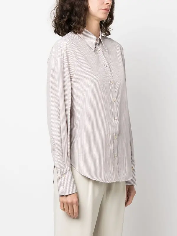 Brunello Cucinelli Pinstriped Cotton-blend Shirt
