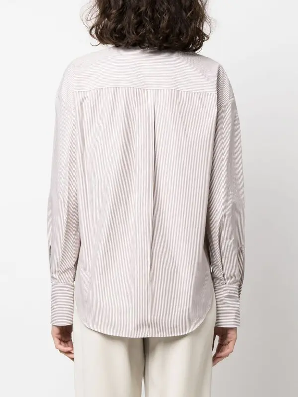 Brunello Cucinelli Pinstriped Cotton-blend Shirt