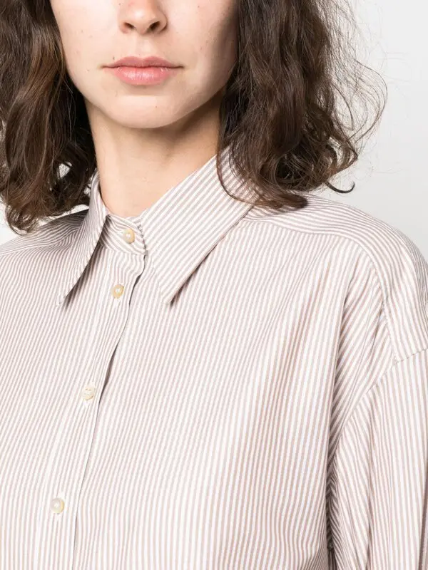 Brunello Cucinelli Pinstriped Cotton-blend Shirt