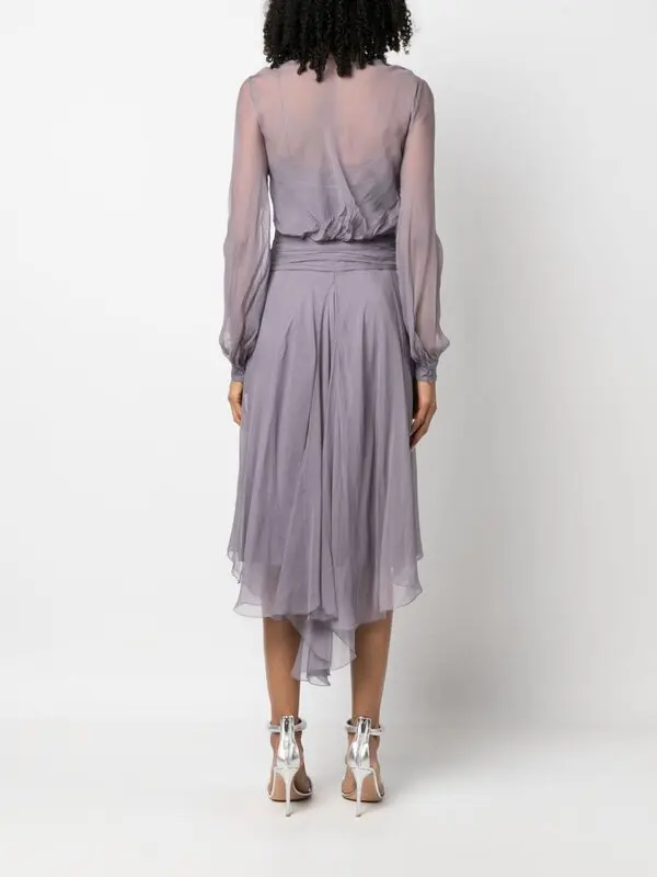 Alberta Ferretti Asymmetric Midi Wrap Dress