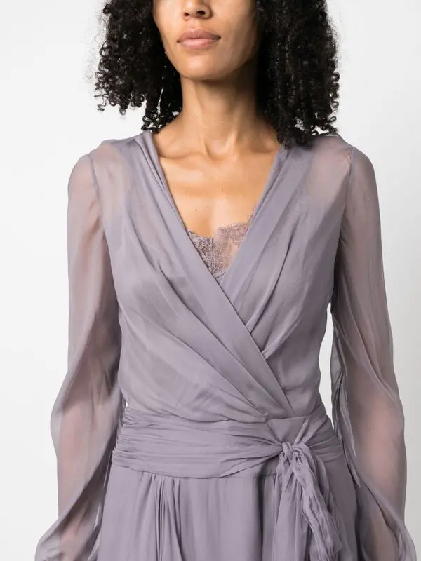 Alberta Ferretti Asymmetric Midi Wrap Dress