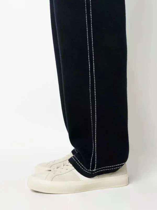 BARRIE Contrast-stitching Denim-effect Trousers - Blue