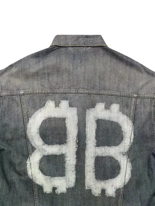 Balenciaga Logo-print Denim Jacket - Blue