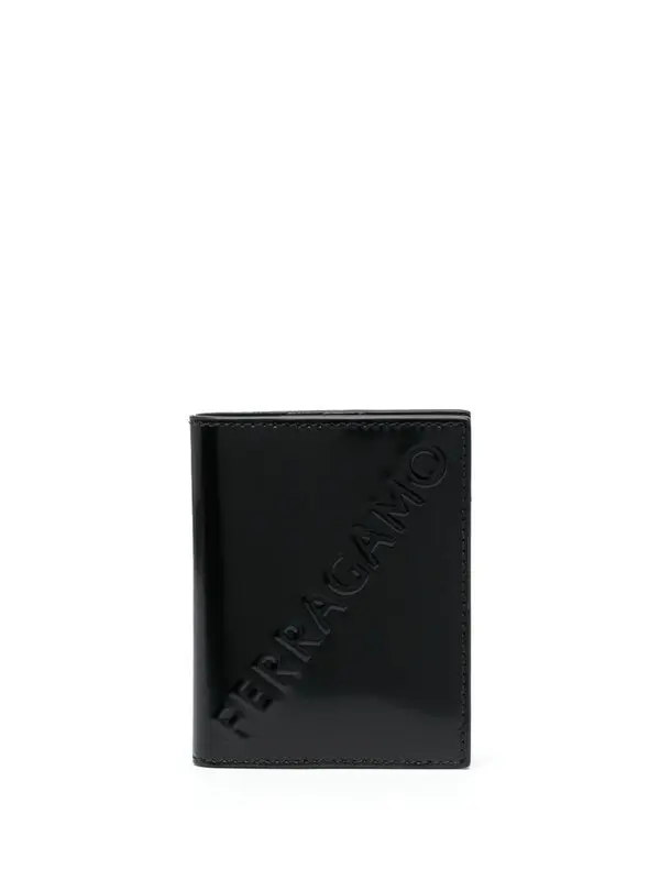 FERRAGAMO Logo-debossed Bi-fold Leather Wallet - Black