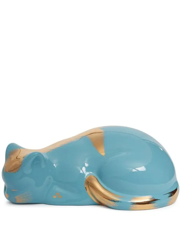 FORNASETTI Striato Cat-shaped Decoration - Blue