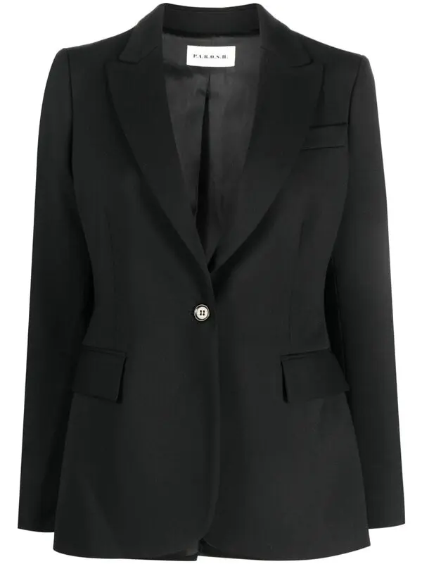 P.a.r.o.s.h Single-breasted Virgin Wool Blazer - Black