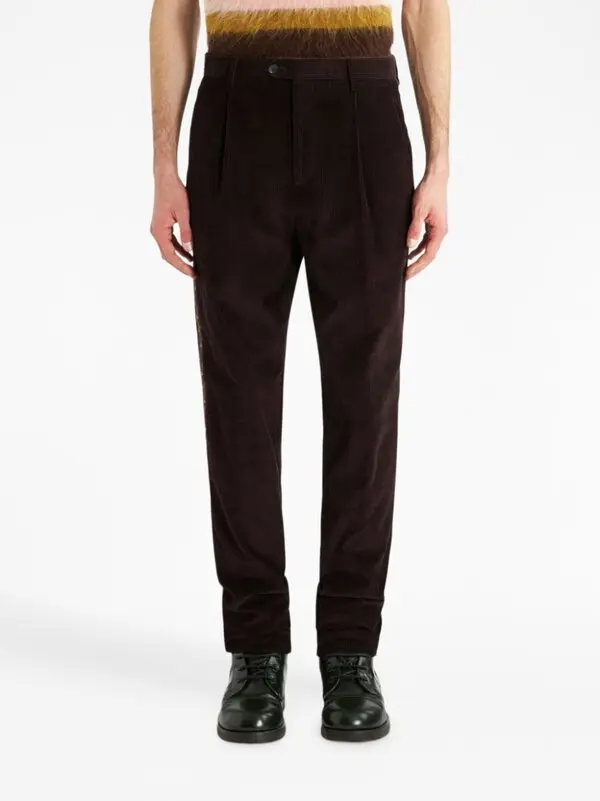 Etro Floral-stripe Corduroy Trousers