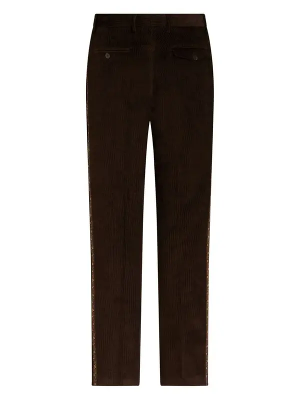 Etro Floral-stripe Corduroy Trousers