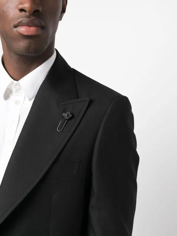 LARDINI Safety Pin-detail Single-breasted Blazer