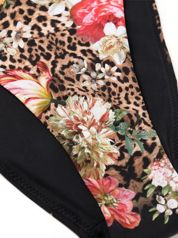 Camilla Floral-print High-waisted Bikini Bottoms