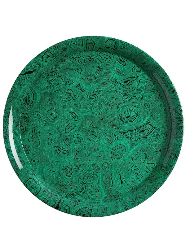 FORNASETTI Malachite Graphic-print Tray - Green