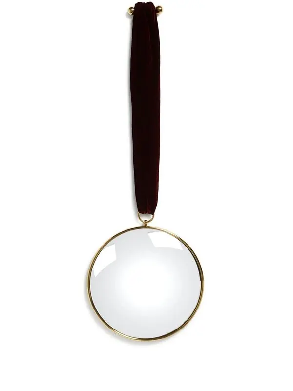 FORNASETTI Convex Mirror With Velvet Ribbon - Black