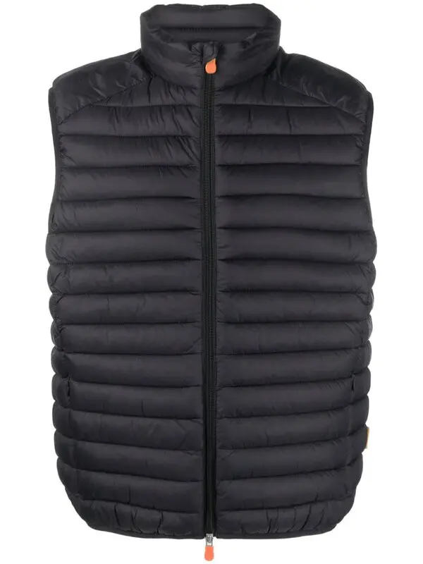 SAVE THE DUCK Logo-patch Padded Gilet - Black