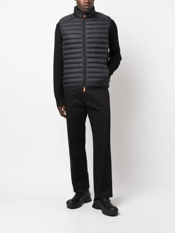 SAVE THE DUCK Logo-patch Padded Gilet - Black