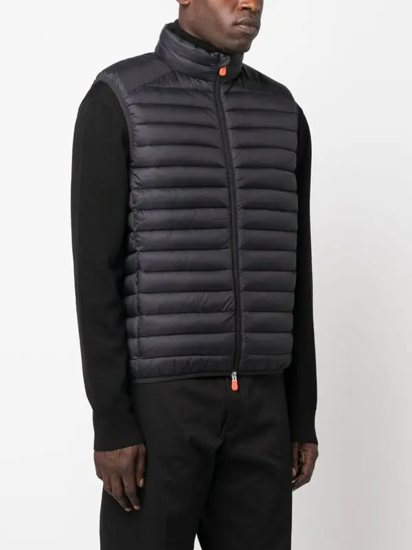 SAVE THE DUCK Logo-patch Padded Gilet - Black