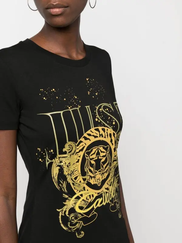 Just Cavalli Tiger Head Cotton T-shirt - Black