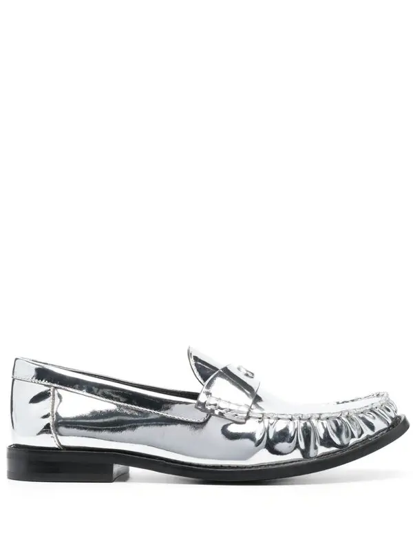 Coach Jolene Metallic Loafers In Silver - 54% Off | Editorialist display picture 1