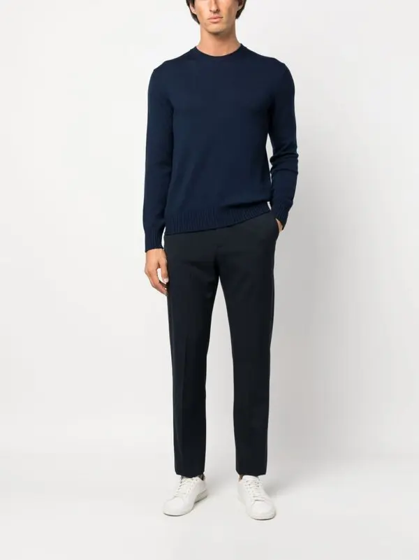 BALLANTYNE Round-neck Wool Jumper - Blue
