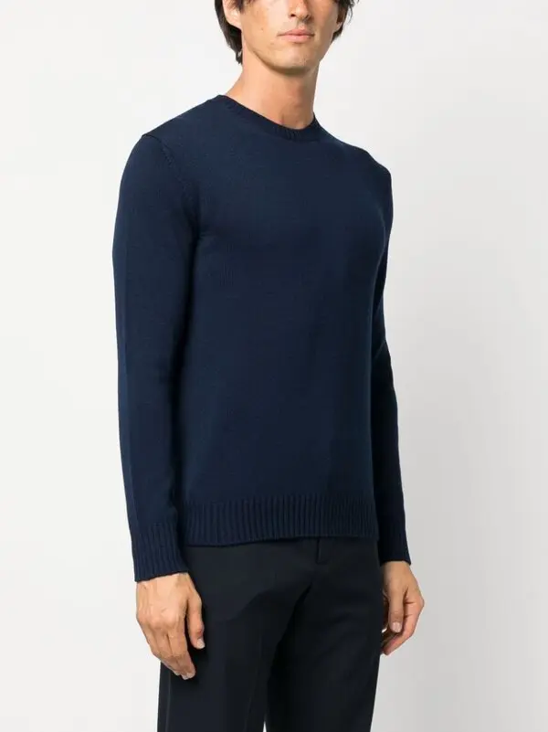 BALLANTYNE Round-neck Wool Jumper - Blue