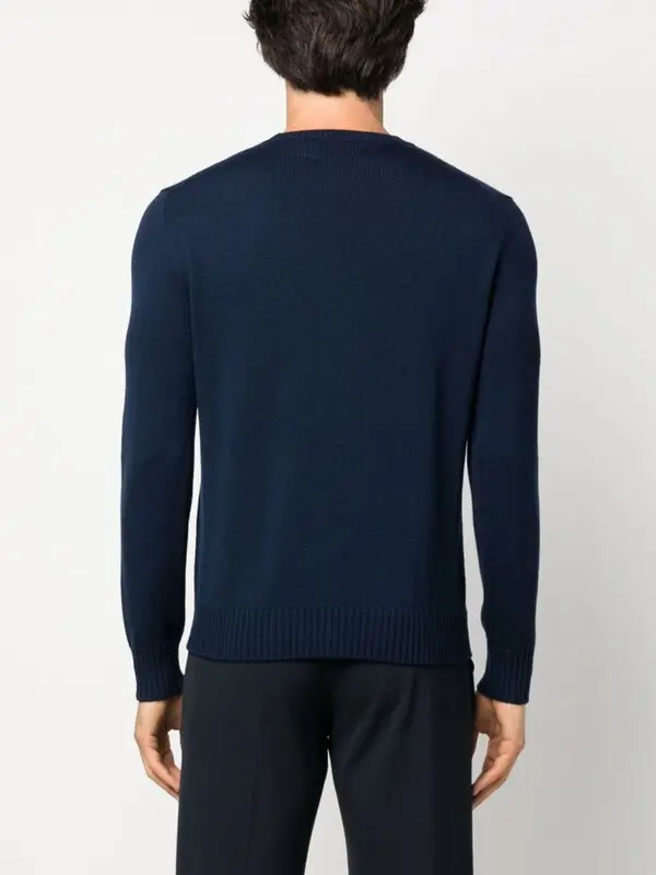 BALLANTYNE Round-neck Wool Jumper - Blue
