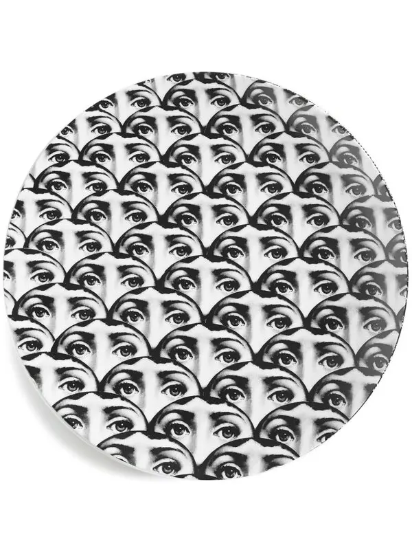 FORNASETTI Tema E Variazioni N.224 Hand-painted Wall Plate - Black