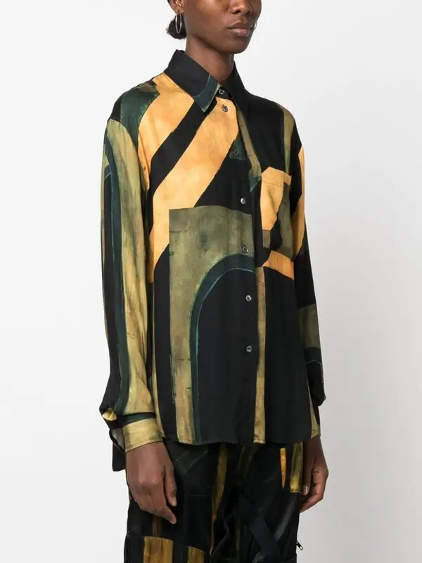 LOUISA BALLOU Abstract-pattern Button-up Shirt