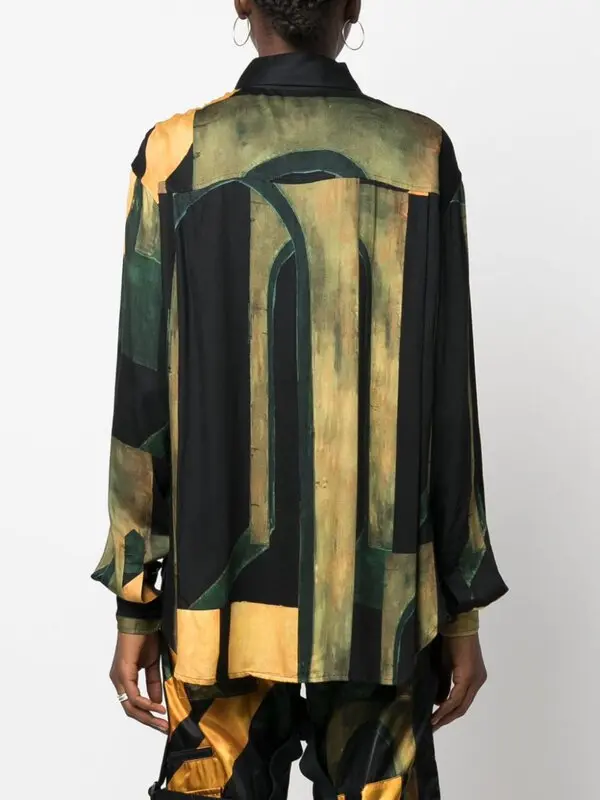 LOUISA BALLOU Abstract-pattern Button-up Shirt