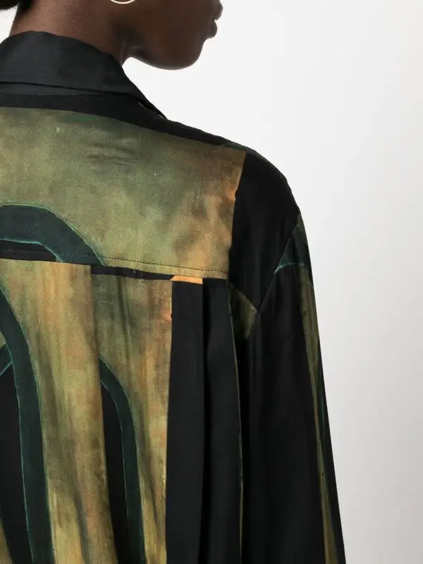 LOUISA BALLOU Abstract-pattern Button-up Shirt