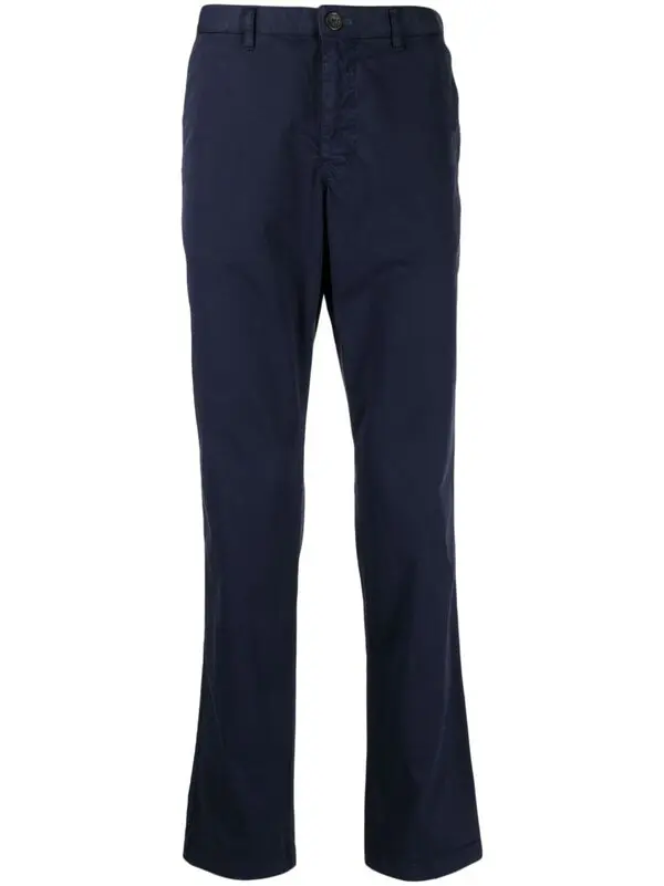 Paul Smith Logo-patch Twill Chinos - Blue