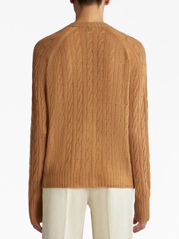 Etro Pegaso-motif Cable-knit Cardigan
