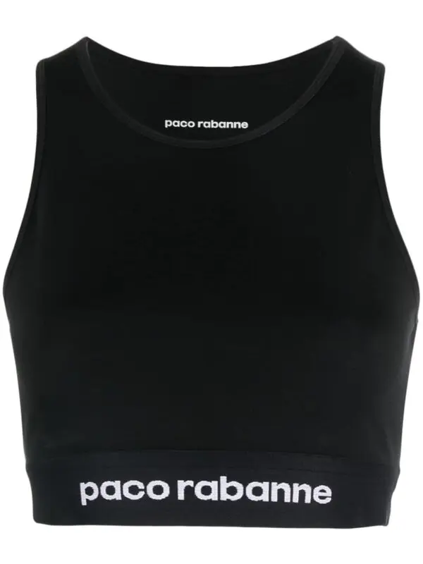 Rabanne Jersey Bodyline Sports Bra - Black