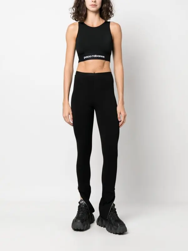 Rabanne Jersey Bodyline Sports Bra - Black