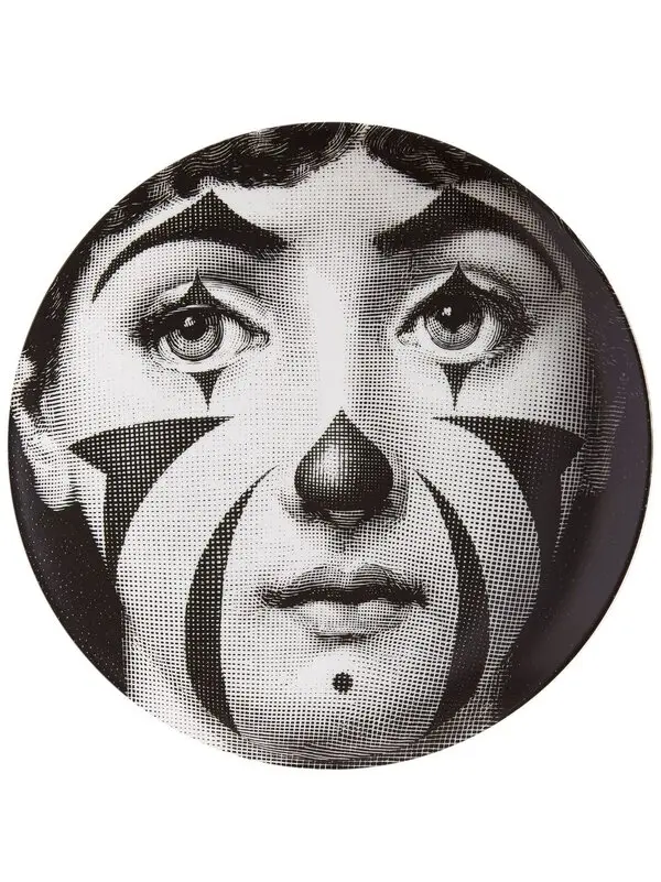 FORNASETTI Tema E Variazioni N.122 Hand-painted Wall Plate - Black
