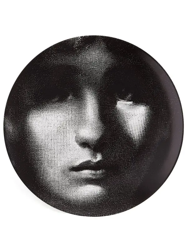 FORNASETTI Tema E Variazioni N.103 Hand-painted Wall Plate - Black