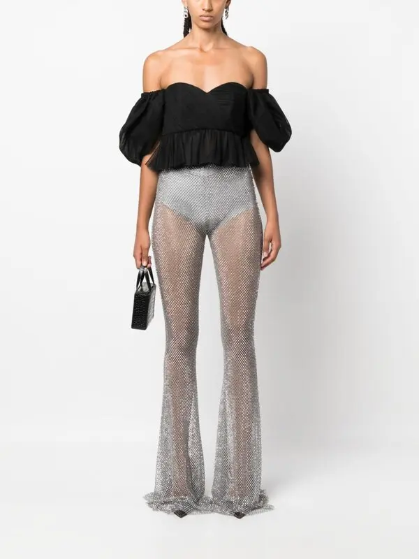 Giuseppe Di Morabito Fishnet Palazzo Trousers