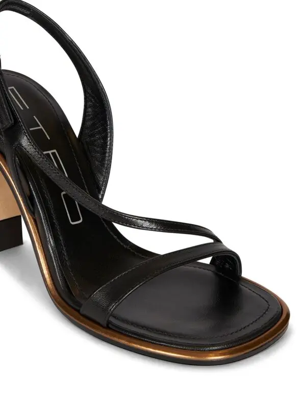 Etro Strappy Leather High Heel Sandals - Black
