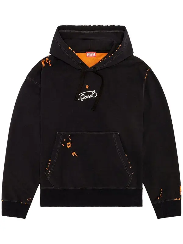 DIESEL® Cotton Logo Hoodie - Black