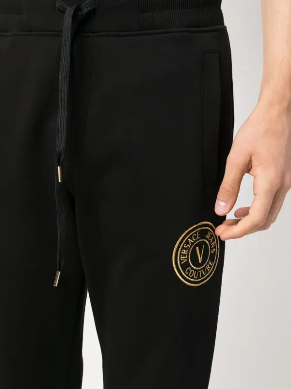 Versace Logo-embroidered Cotton Track Trousers