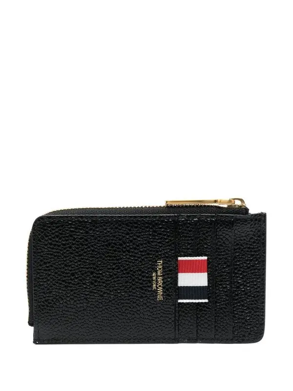 Thom Browne Pebbled-leather Half-zip Wallet - Black